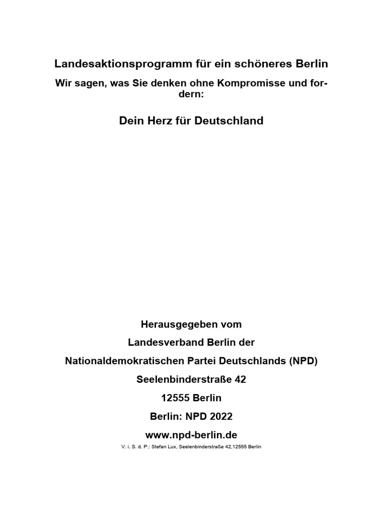 Wahlprogramm NPD | PDF