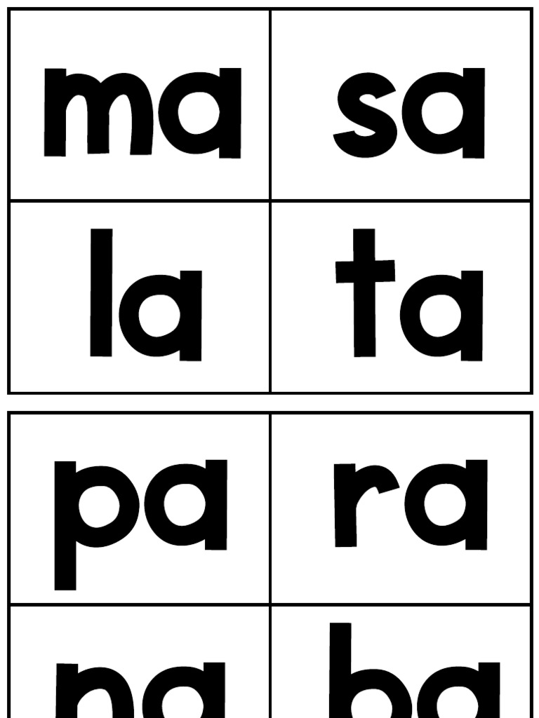 17. Tarjetas silabas | PDF