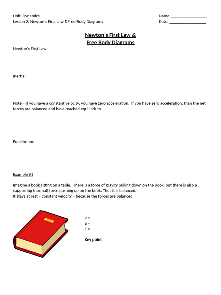 Newtons First Law Free Body Diagrams 2 | PDF