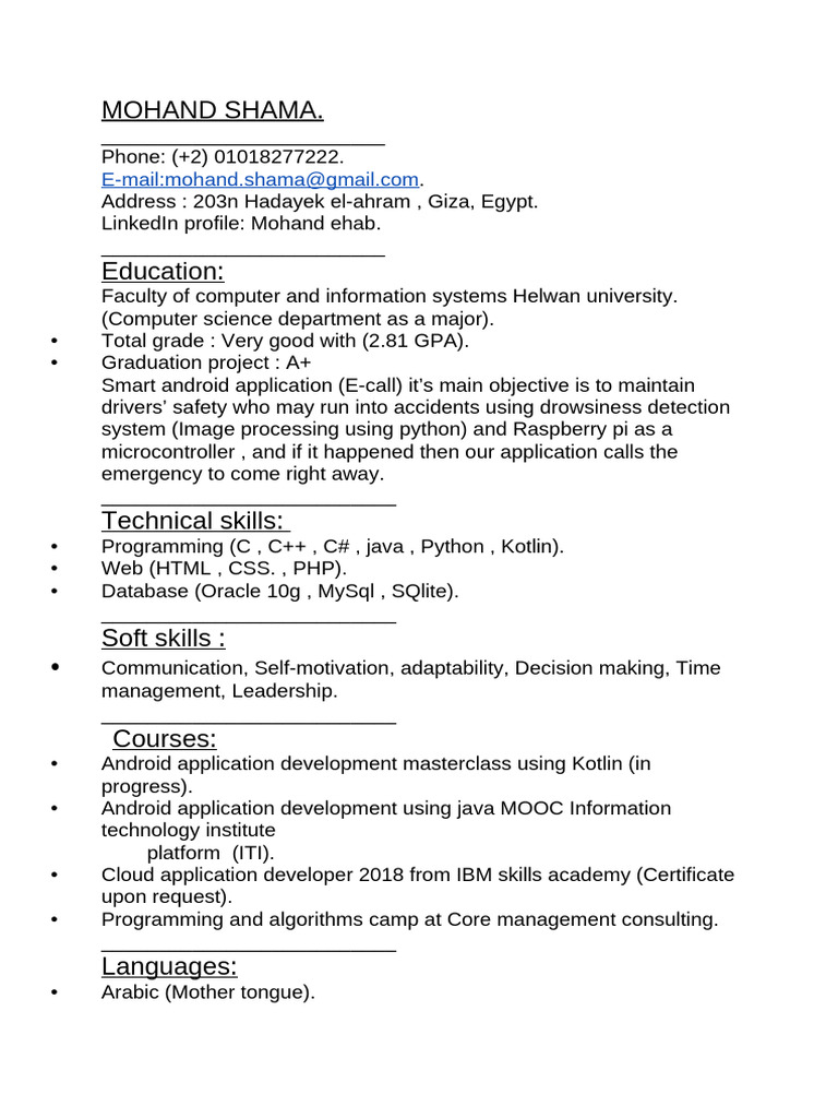 Mohand CV | PDF