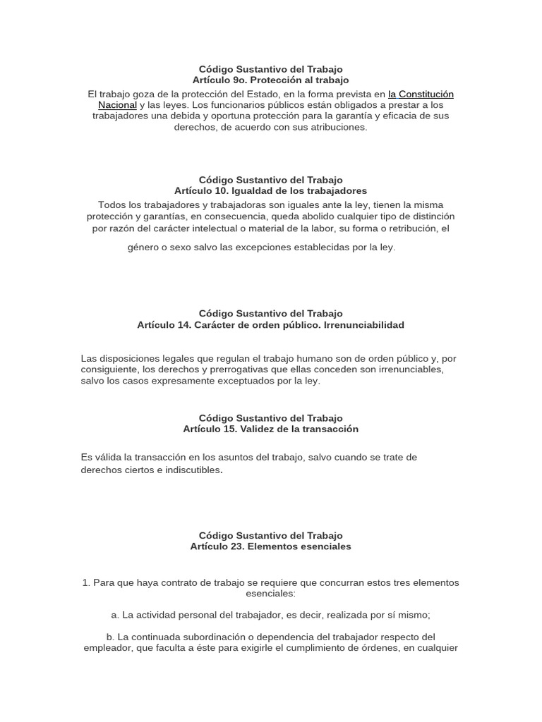 Código Sustantivo Del Trabajo | PDF