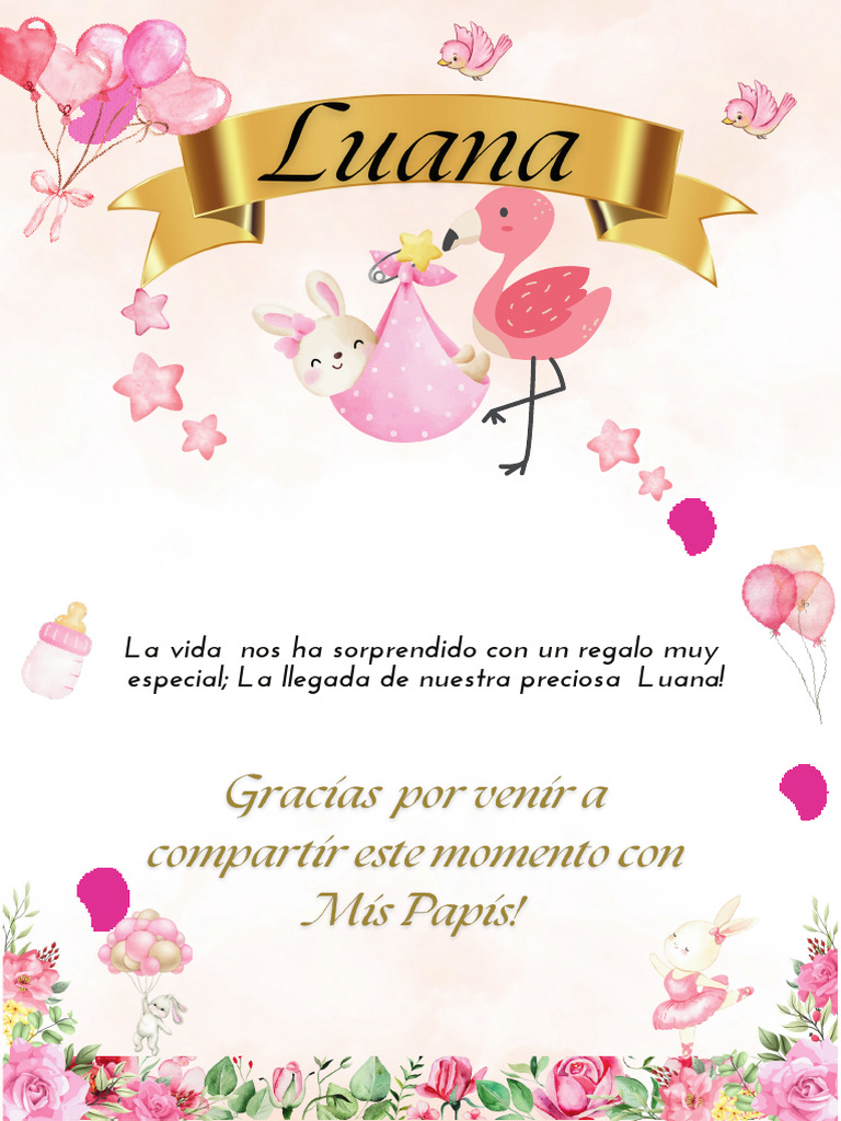 Tarjetita Recibimiento LUANA-1 | PDF