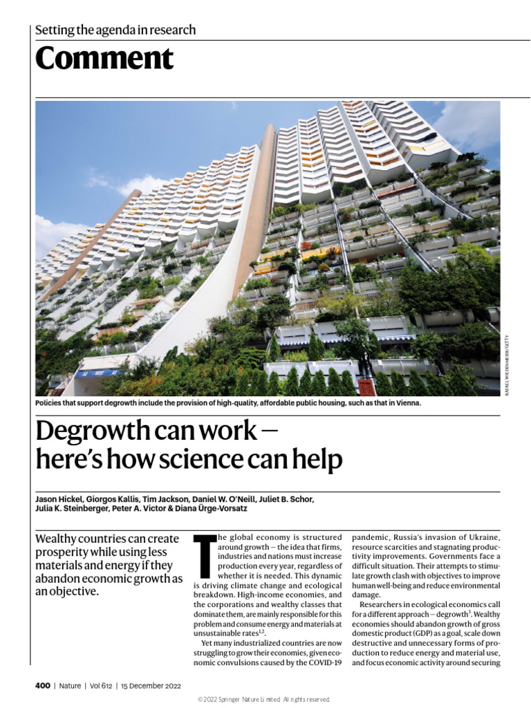 Comment: Degrowth Can Work - Here's How Science Can Help | PDF