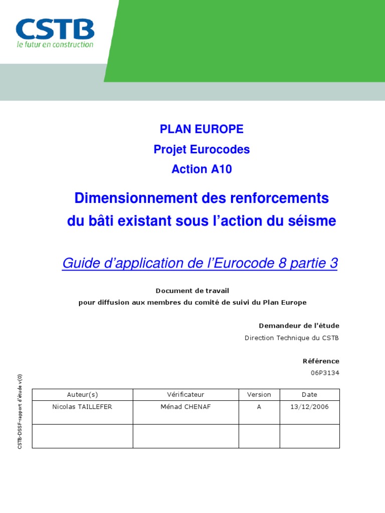 Guide D'application de L'eurocode 8, CSTB | PDF | Béton armé | Résistance des matériaux