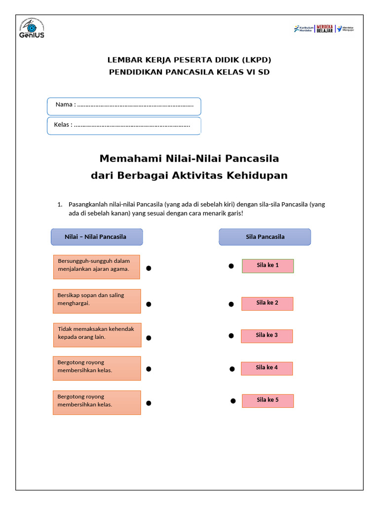 LKPD PT 1 PKN Kelas 6 | PDF