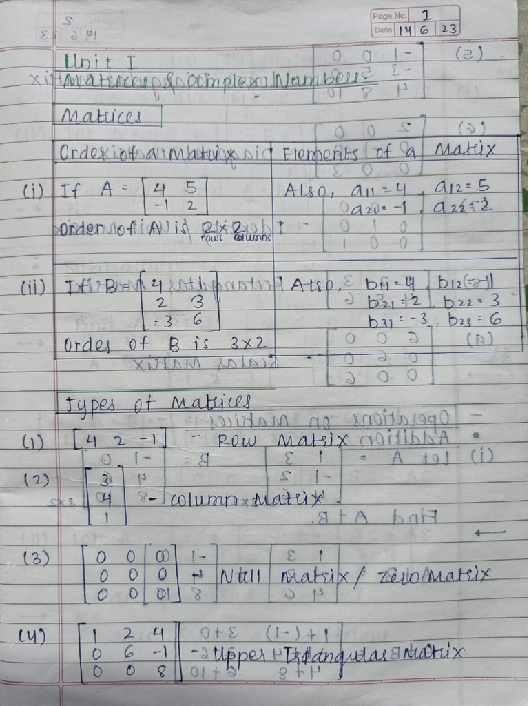 Unit 1 - Matrices and Complex No. | PDF | Science & Mathematics | History