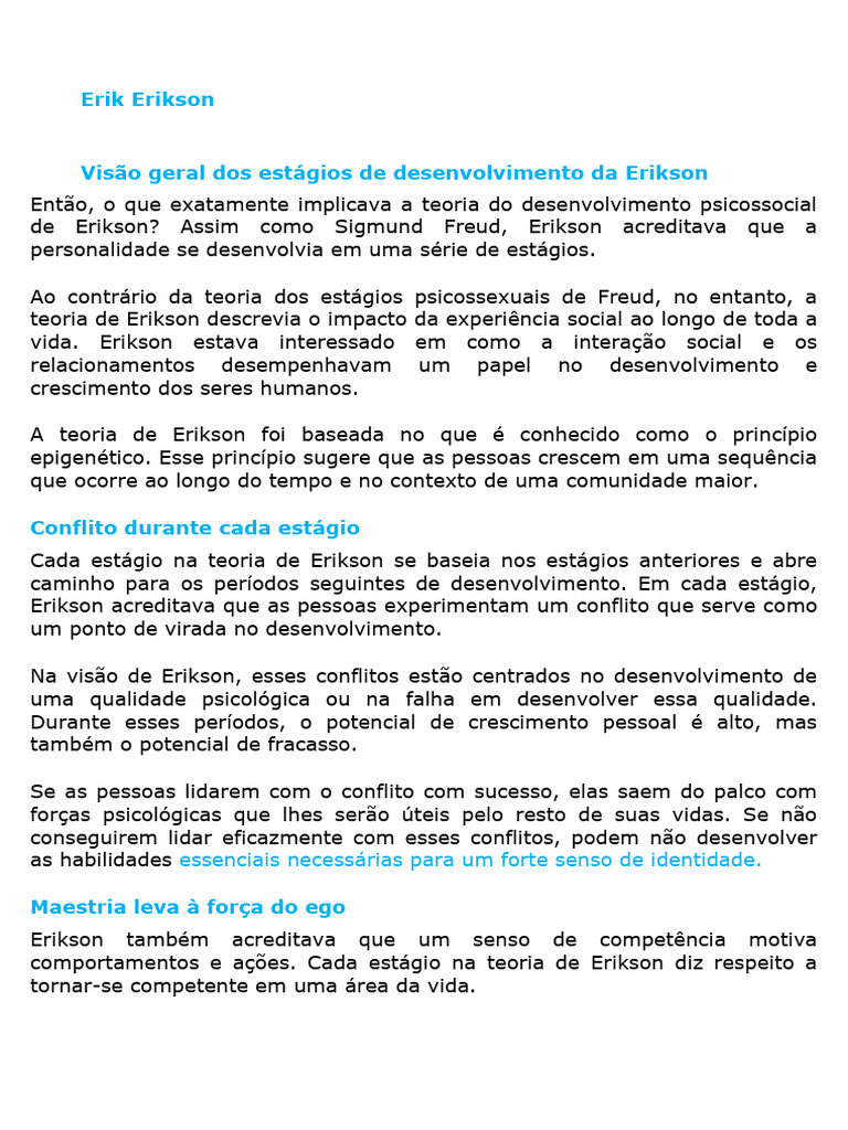 Erik Erikson | PDF | Sigmund Freud | Wellness