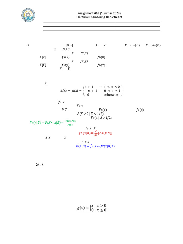 Assignment # 03 (PME) | PDF | Probability Density Function | Statistical Models