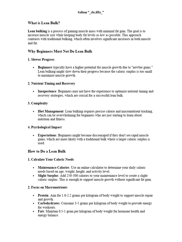 Lean Bulk-1 | PDF