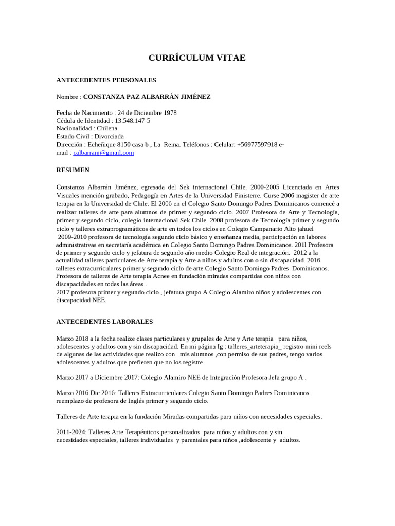 CV Constanza Albarran Jiménez 2024 | PDF