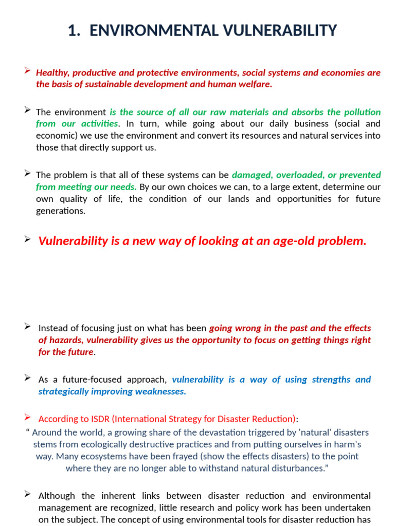 Vulnerability and Disaster Risk Reduction | PDF