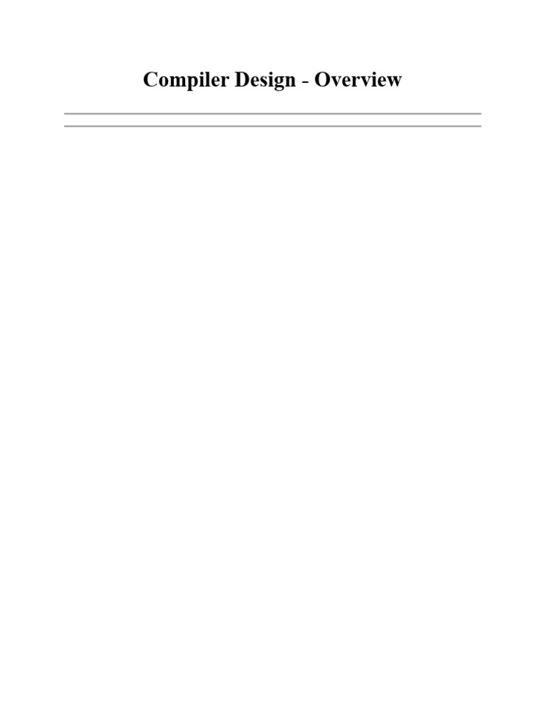 final.Compiler Design - Overview | PDF final.Compiler Design - Overview | PDF