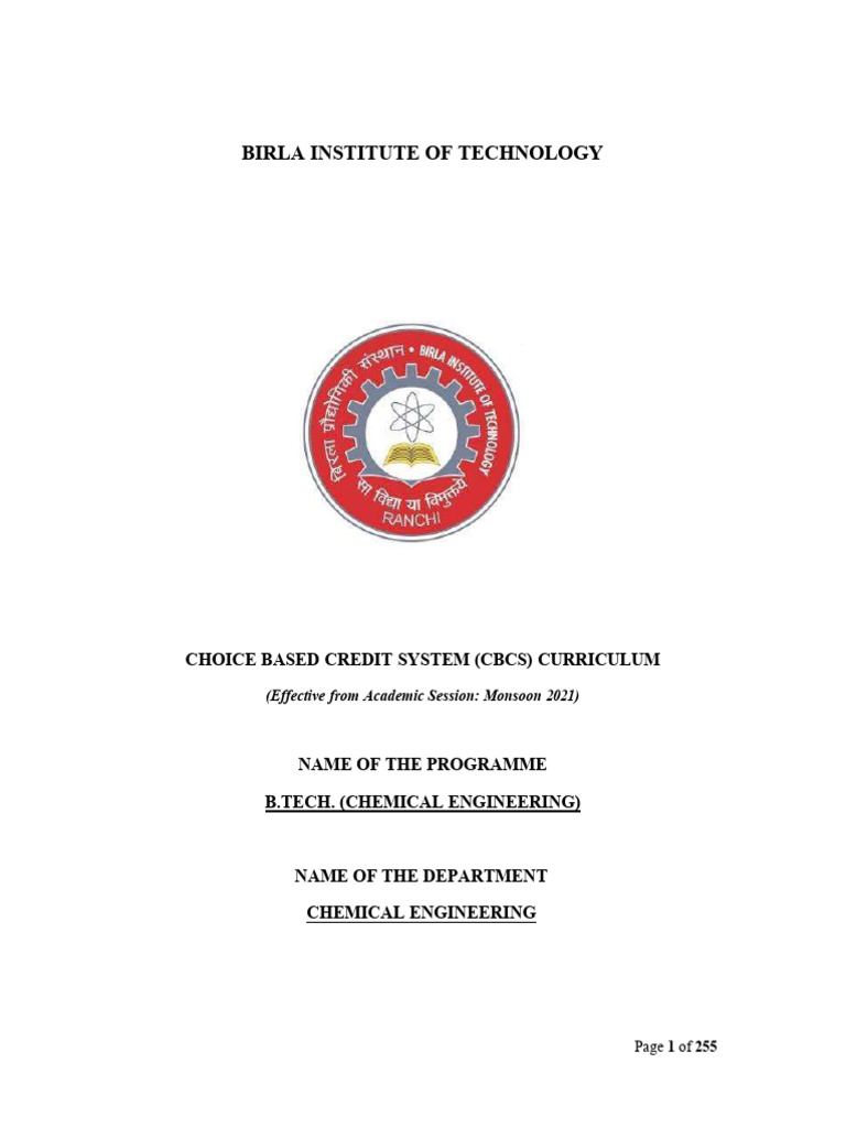 Syllabus 2k21 CBCS BTech Chemical 10-07-2023 | PDF