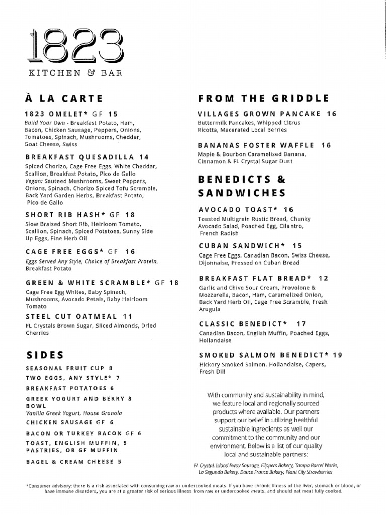 1823 Breakfast Lunch and Dinner Menu 4.30.22 | PDF