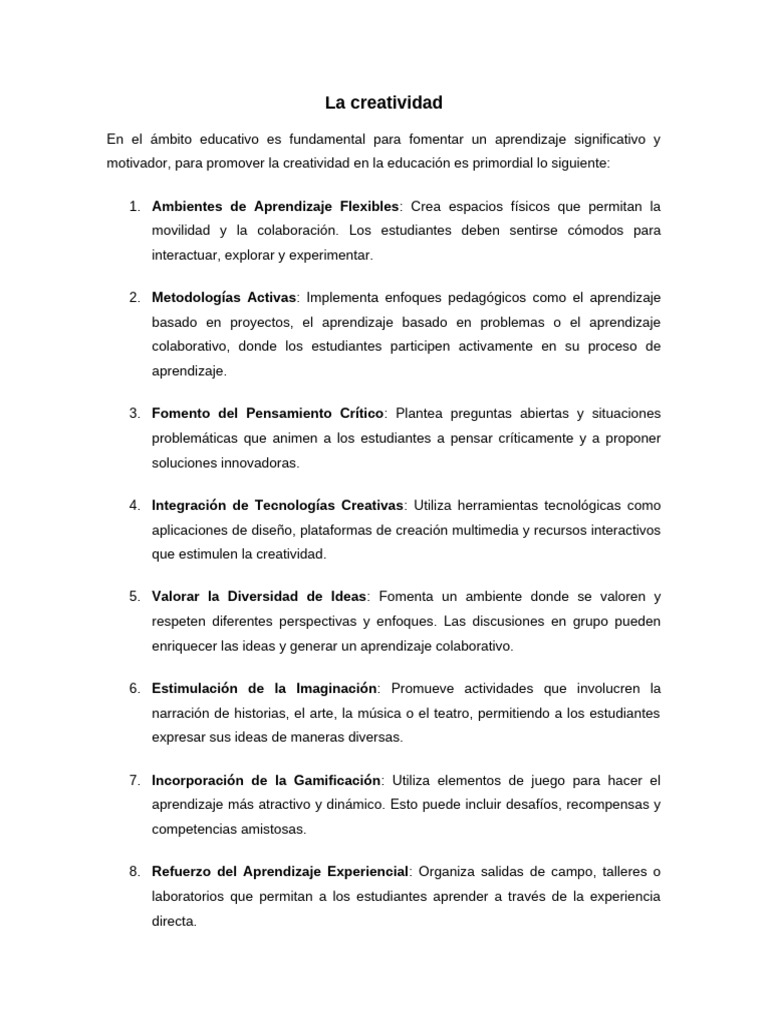 La creatividad | PDF