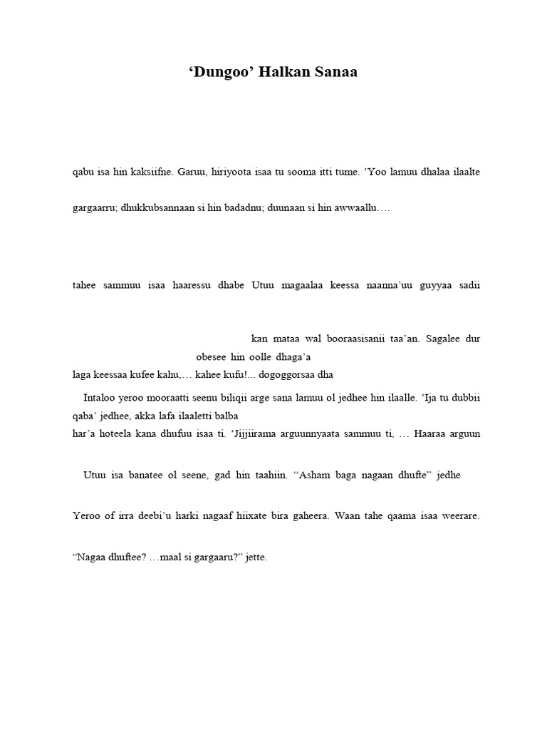 Dungoo Halkan Sanaa | PDF