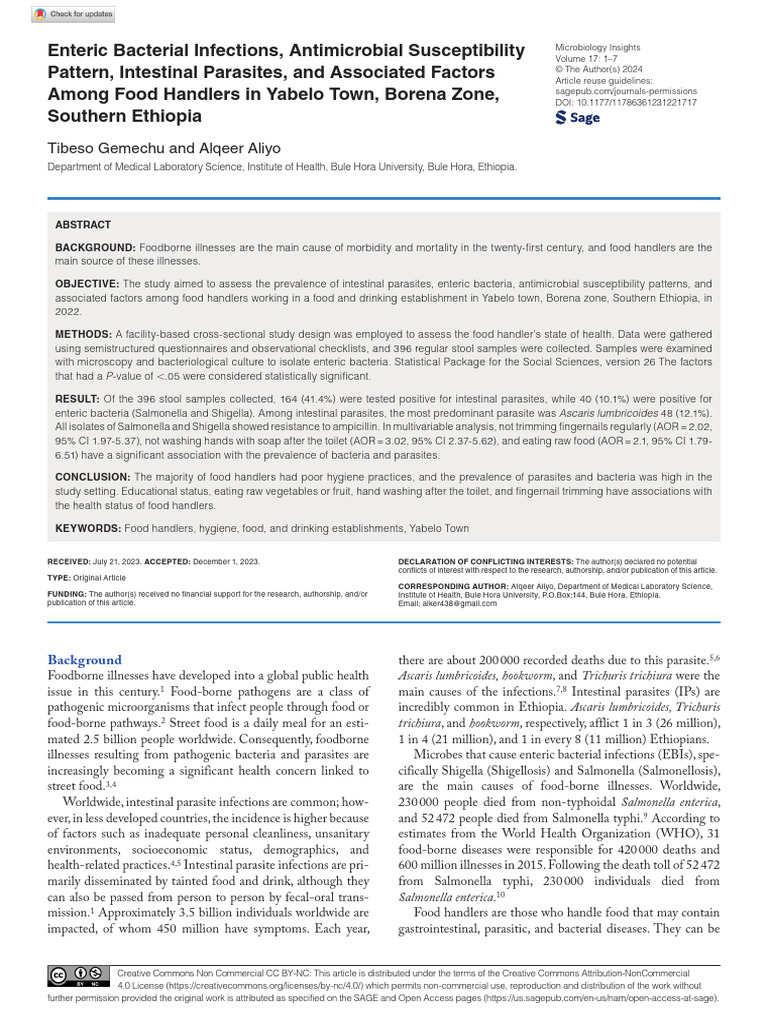 Gemechu Aliyo 2024 Enteric Bacterial Infections Antimicrobial ...