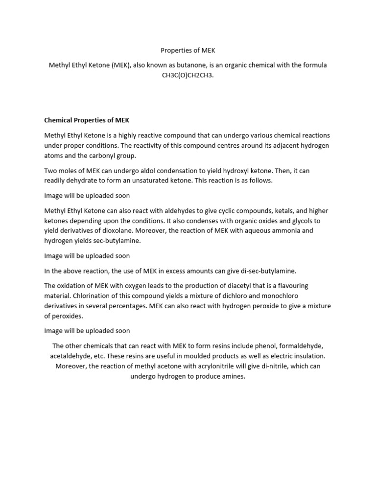 Properties of MEK | PDF