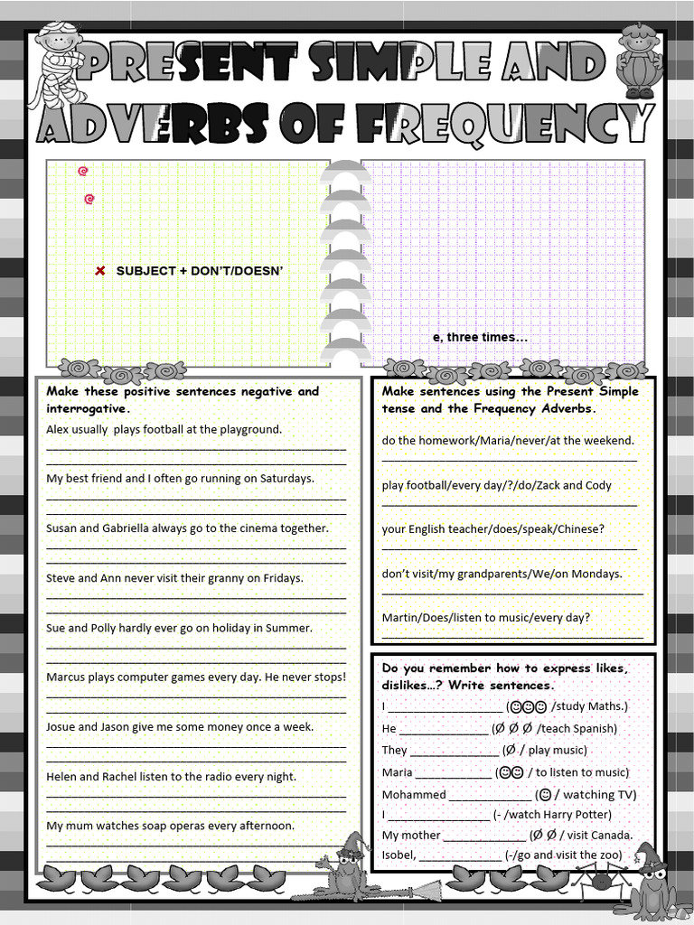 Present Simple - Frequency Adverbs - Act. No. 2 - BN | PDF