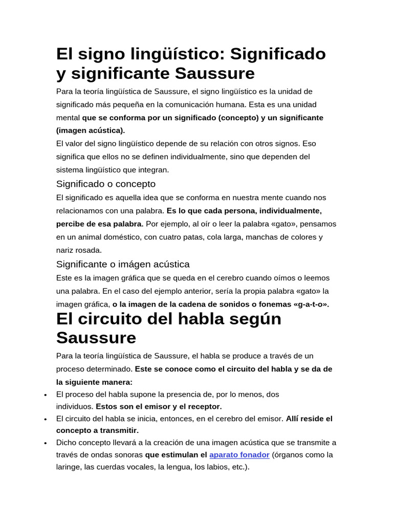 El Signo Lingüístico y Funciones Del Lenguaje | PDF