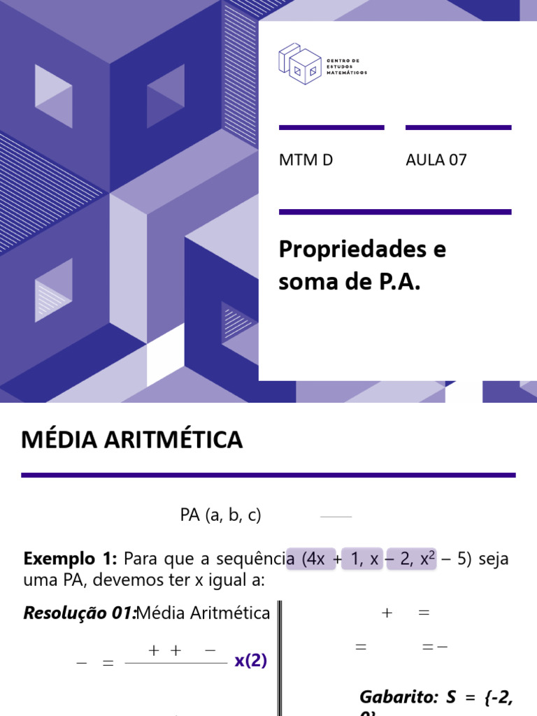 A26-Propriedades e Soma de PA | PDF