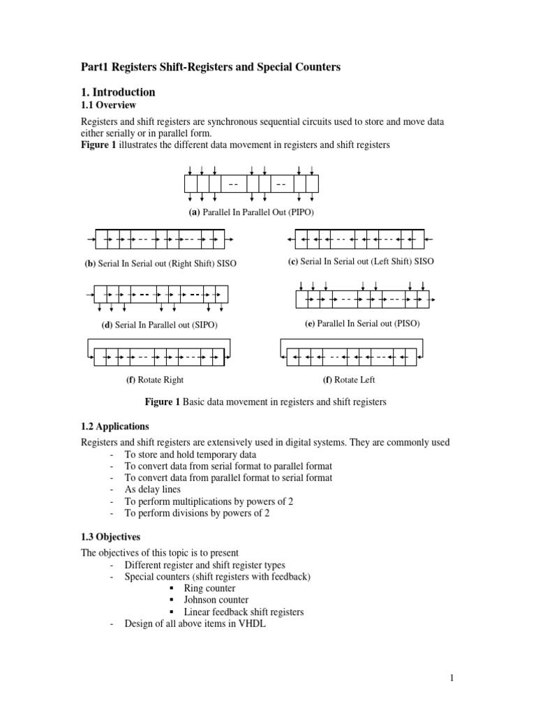 Part1 Regsiters and Shift-Registers | PDF