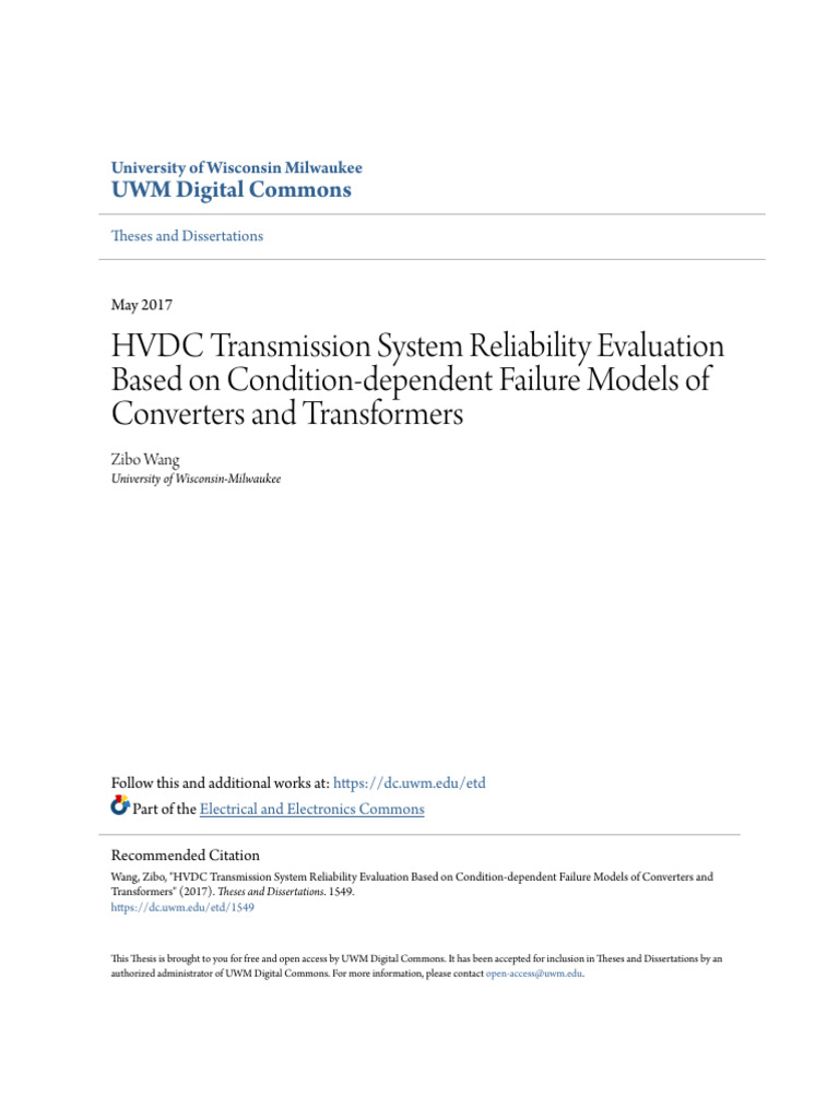 HVDC Reliability HANDBOOK | PDF