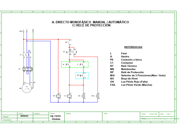 Arranque Directo Monofásico Manual y Automático C. Boya | PDF