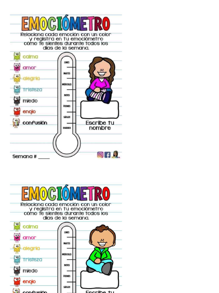 Emociometro Por Niño-Niña | PDF