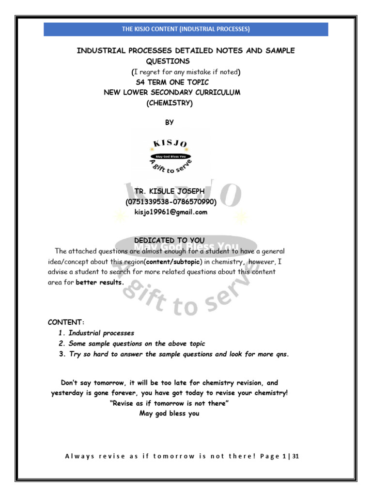 Notes Sads Chemi | PDF