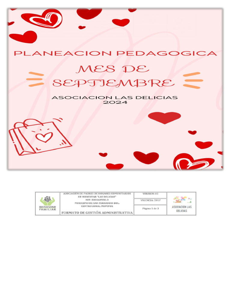 Planeacion Mes de Septiembre - 2024 | PDF | Educación de la primera ...