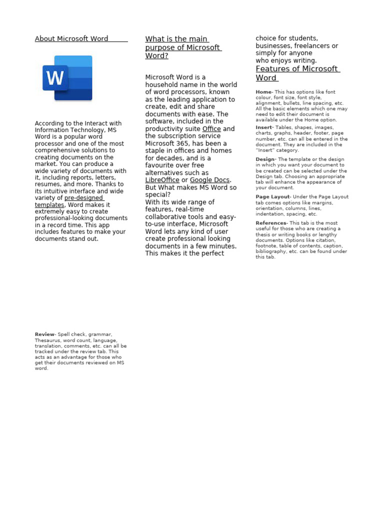 About Microsoft Word | PDF