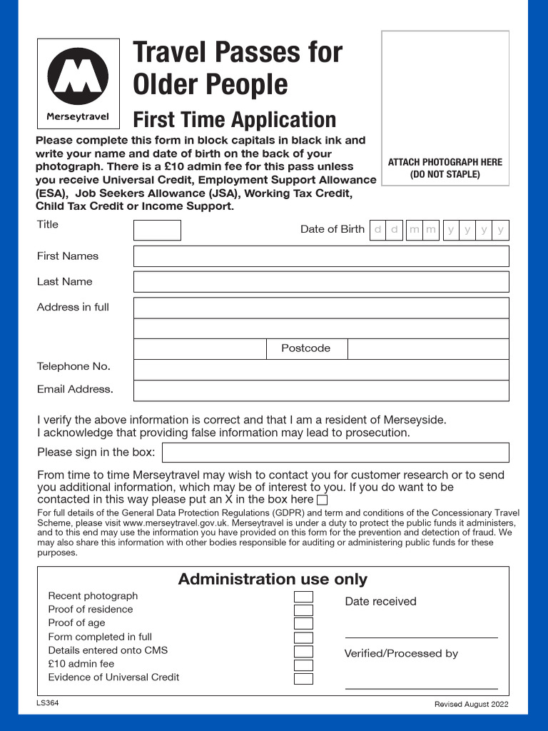 Over 60s Travel Pass Application Guide | PDF