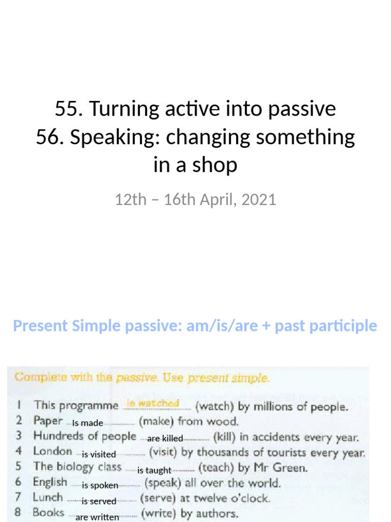 Active Into Passive | PDF