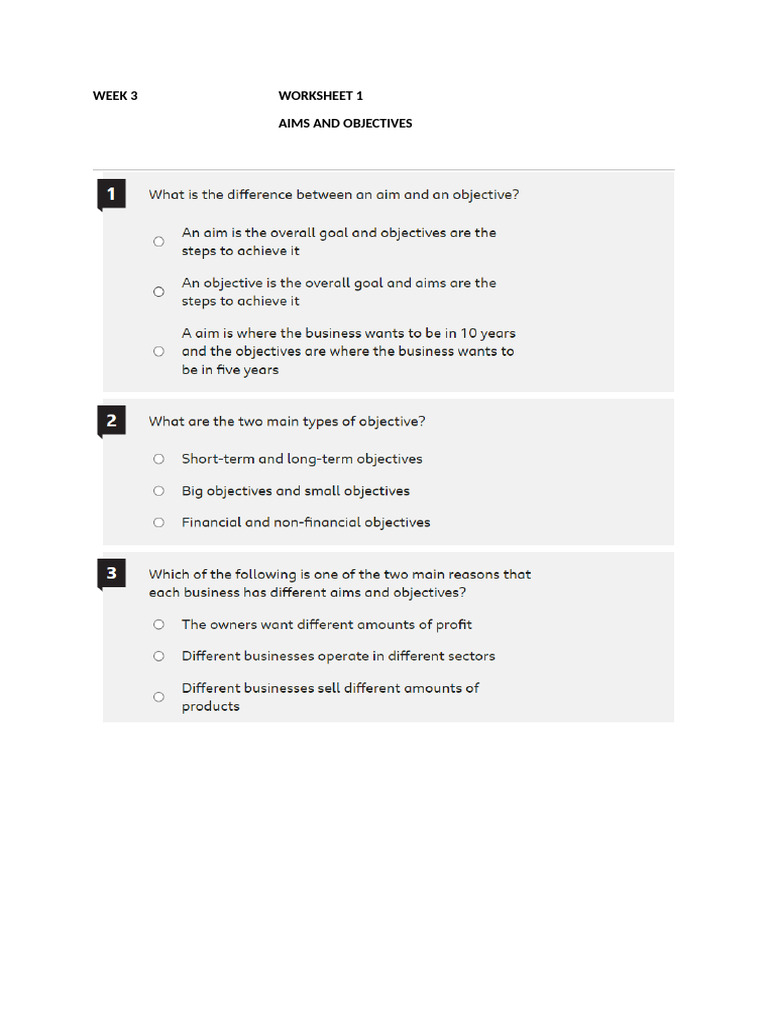 Week 3 Worksheet 1 | PDF