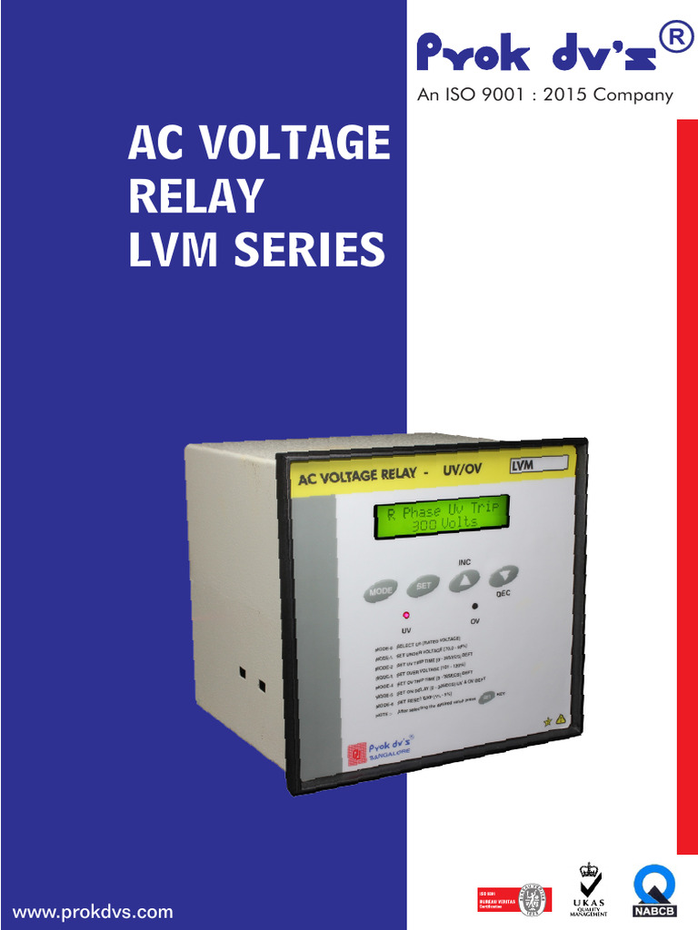 Voltage Relay LVM Series | PDF