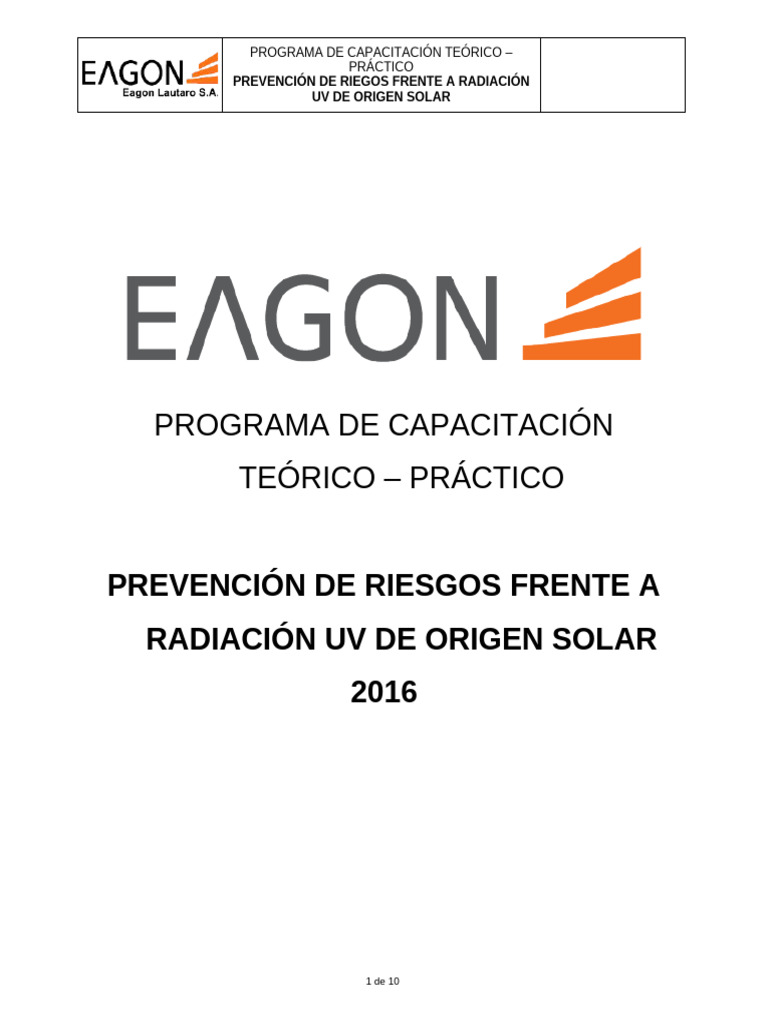 Programa Capacitación UV Solar | PDF