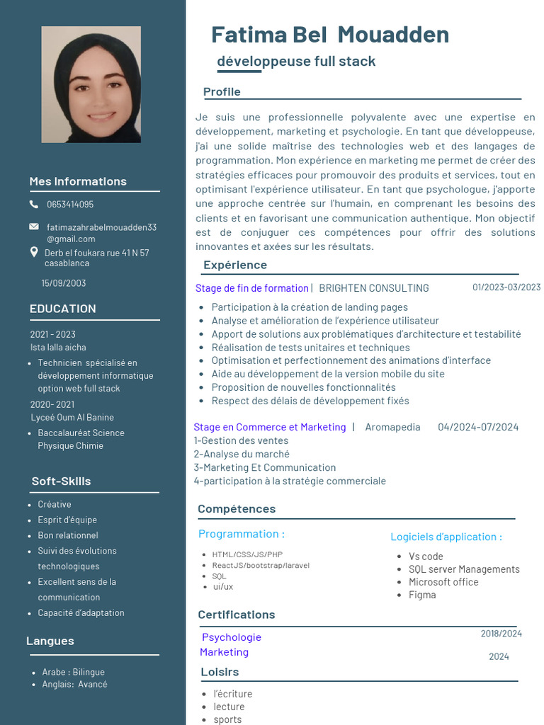 CV Fatima Belmouadden | PDF