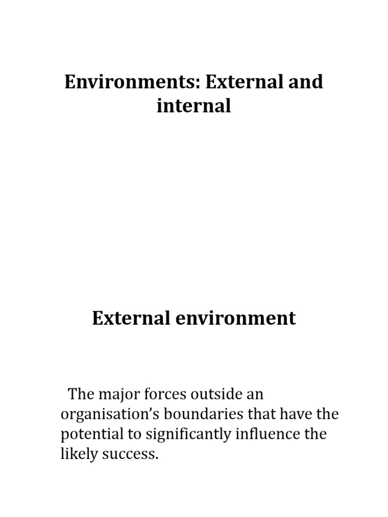 Environment - External and Internal | PDF