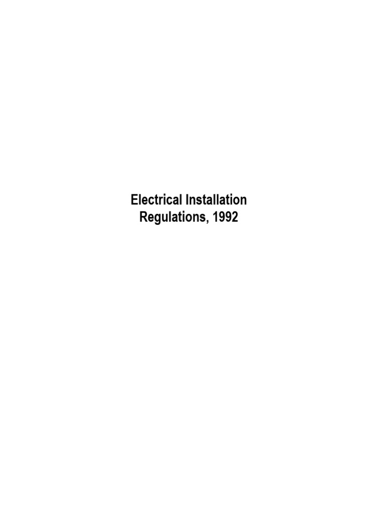 Electrical Installation Regulations 1992 | PDF | Electrical Wiring ...