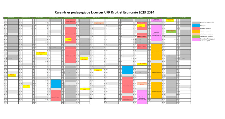 Calendrier Pe Dagogique Licence 2023-2024 v1 | PDF