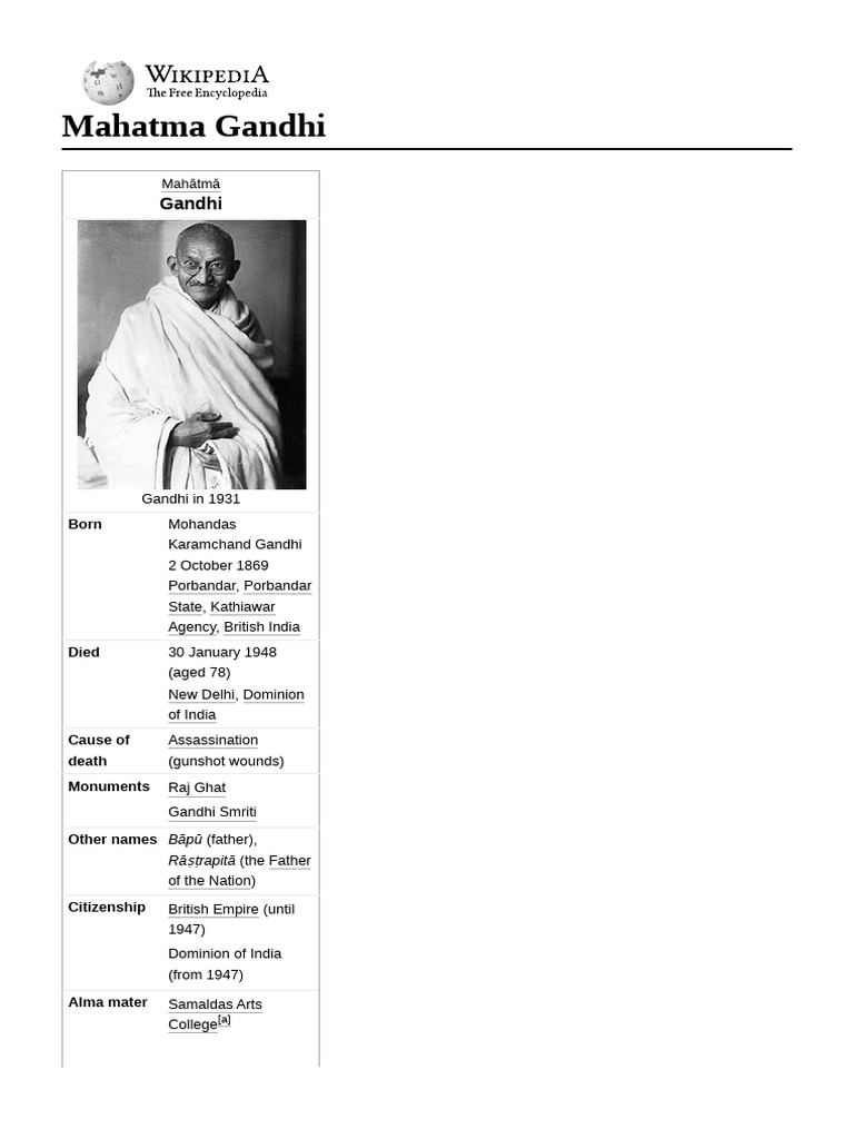 Mahatma Gandhi | PDF | Mahatma Gandhi | Religion & Spirituality