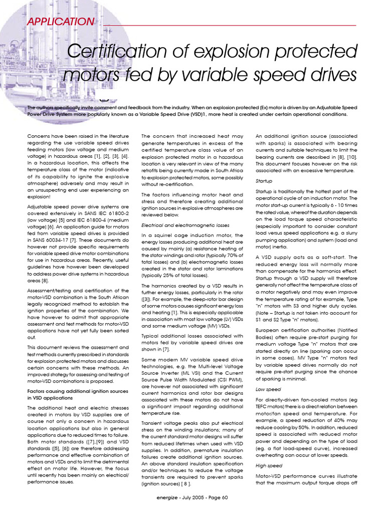 VSD Motor Safety in Hazardous Areas | PDF | Electric Motor | Electrical ...
