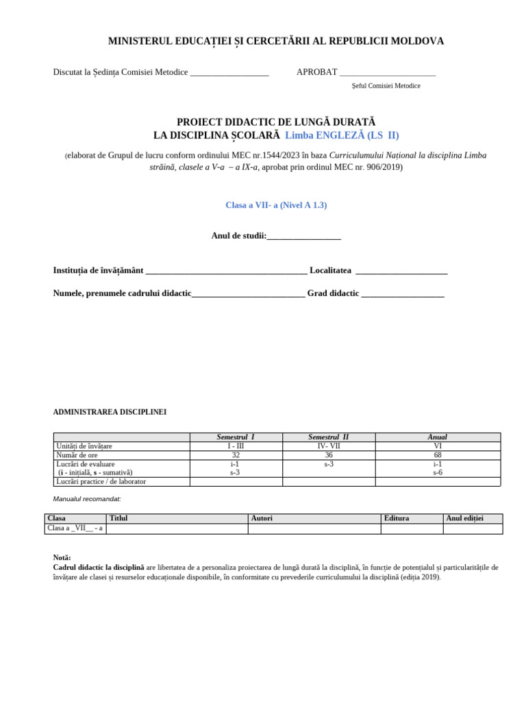 PLD - 7th Form Lsii | PDF