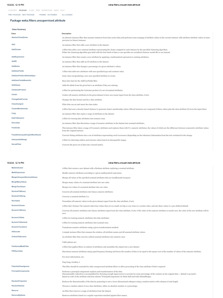 weka.filters.unsupervised.attribute | PDF
