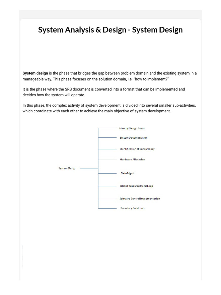 System Analysis & Design - System Design | PDF