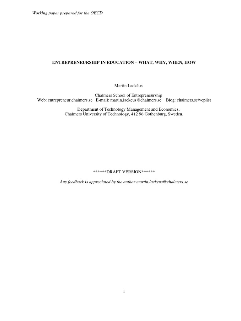 Lackeus 2014 - WP - Entrepreneurship in Education FINAL For OECD 141023 ...