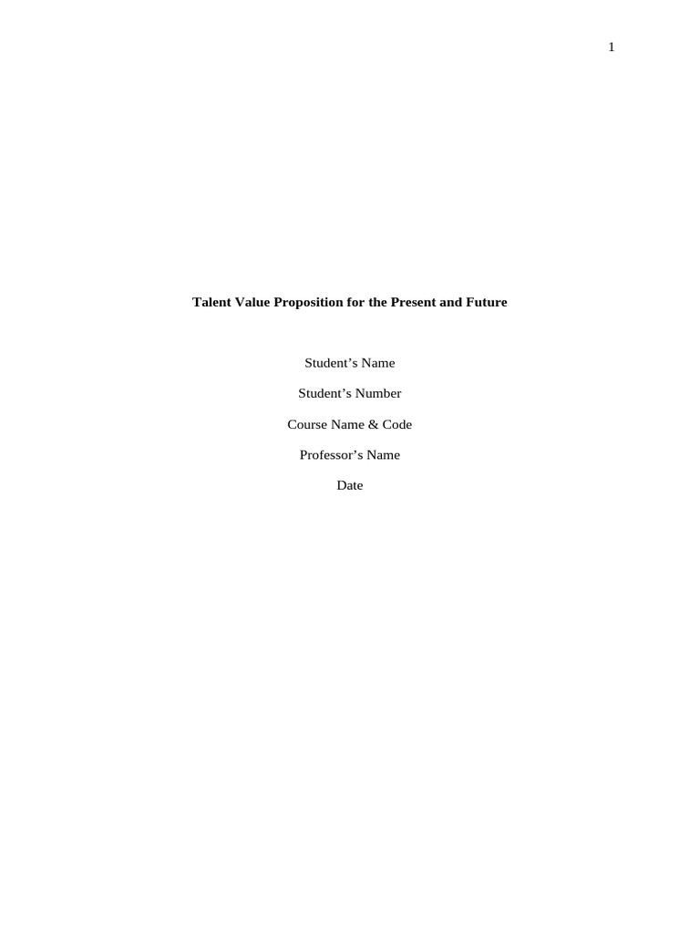 Talent Value Proposition | PDF