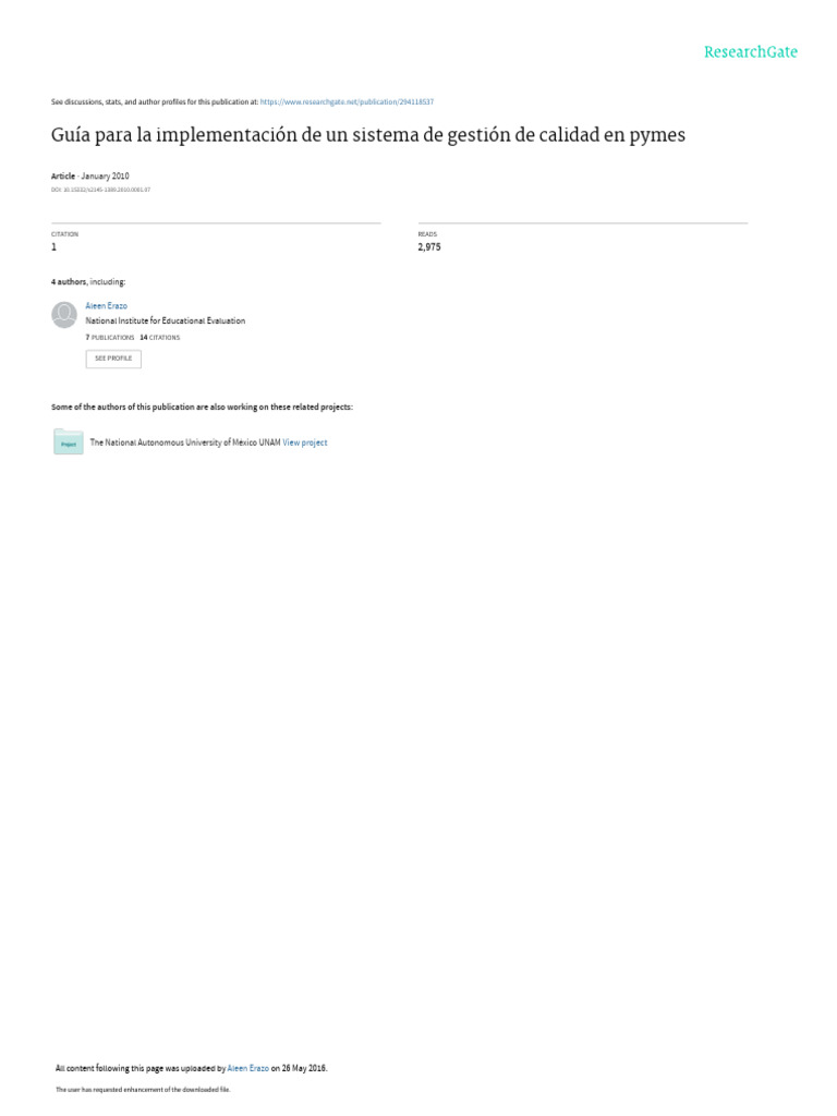 Guia para La Implementacion de Un Sistema de Gesti | PDF