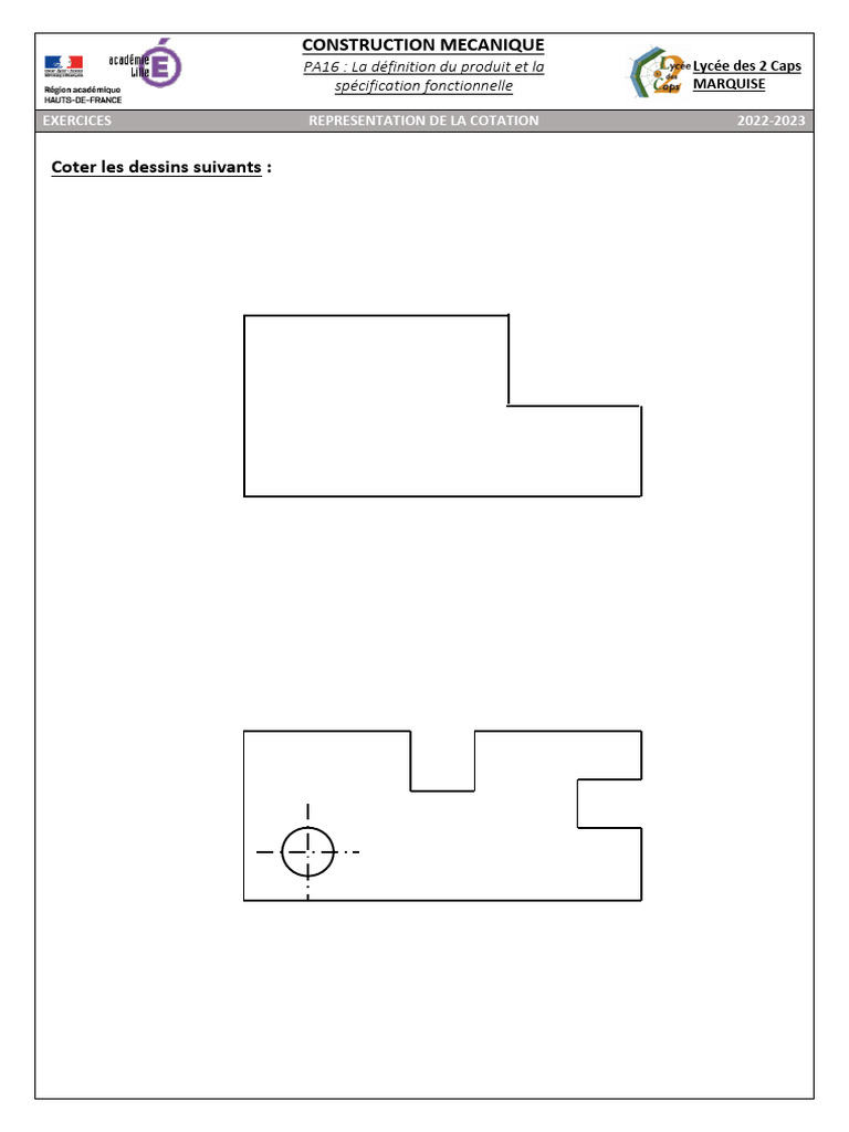1 Exercices Cotation | PDF